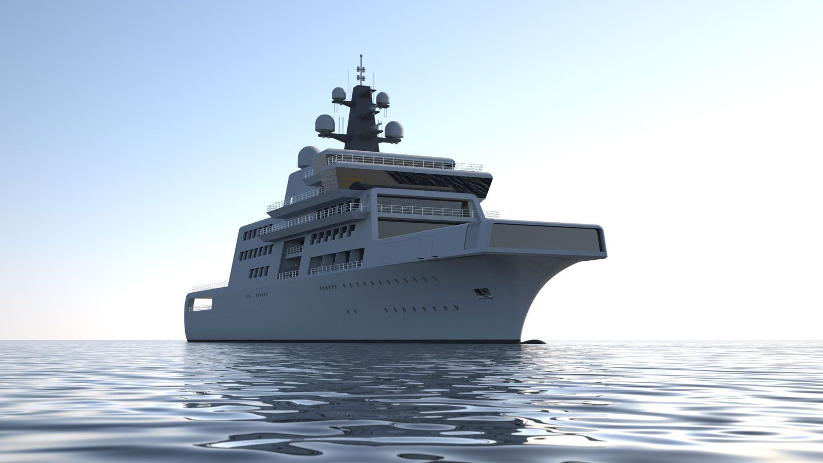 Van Geest Design presents 135m "brutalist" superyacht concept
